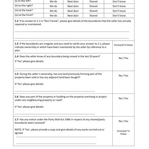 Real Estate Seller Questionnaire Form in PDF Format - Instantly ...