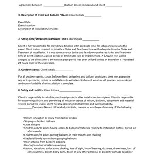 Balloon Decor Contract - Balloon Stylist Contract - Balloon Event ...