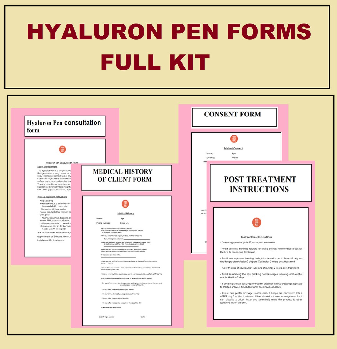 Hyaluron Pen Form Full Kit Template - 100% Editable Template ...