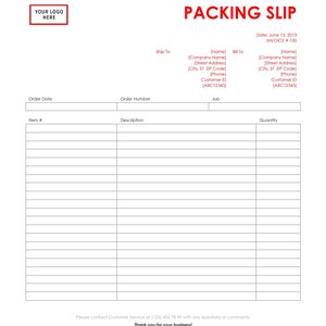 Order Packing Slip - Printable Packing Slip - Editable Packing Slip in ...