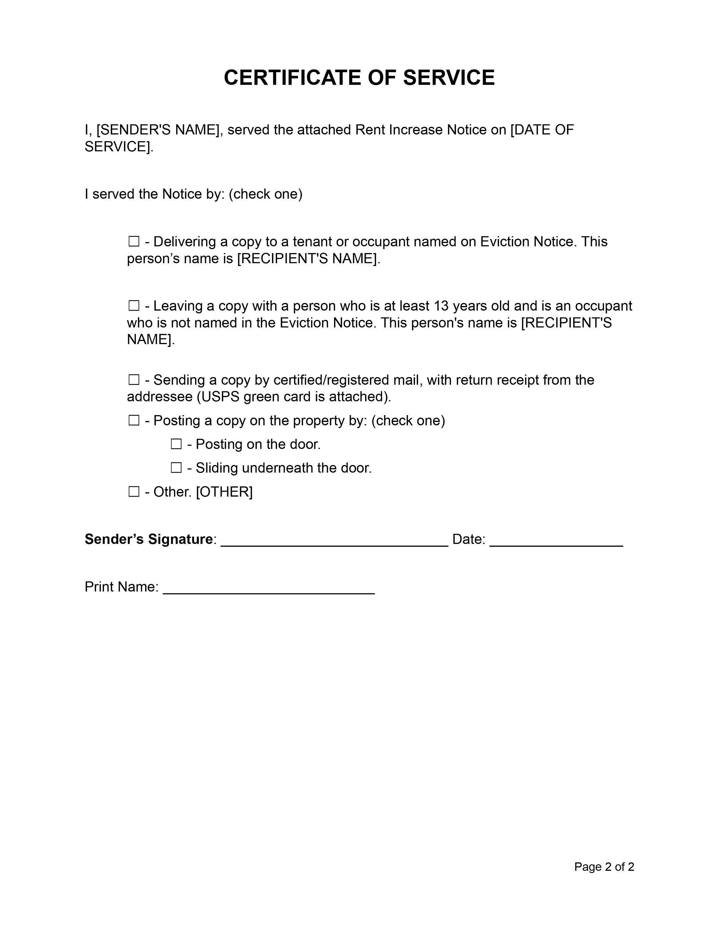 Rental Increase Notice Rent Increase Form Editable Word | Etsy UK