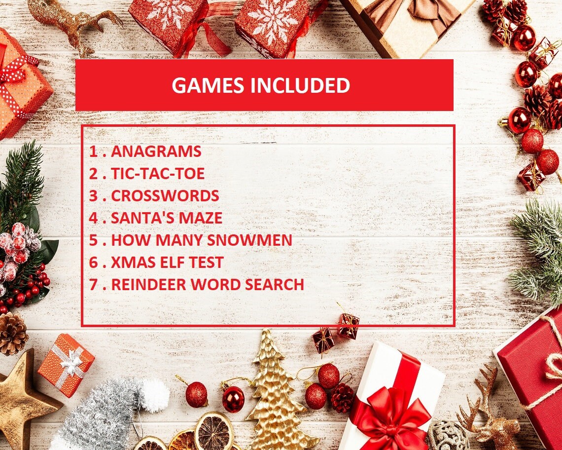 7 Christmas Printable Games for Kids Party Games for Adults | Etsy