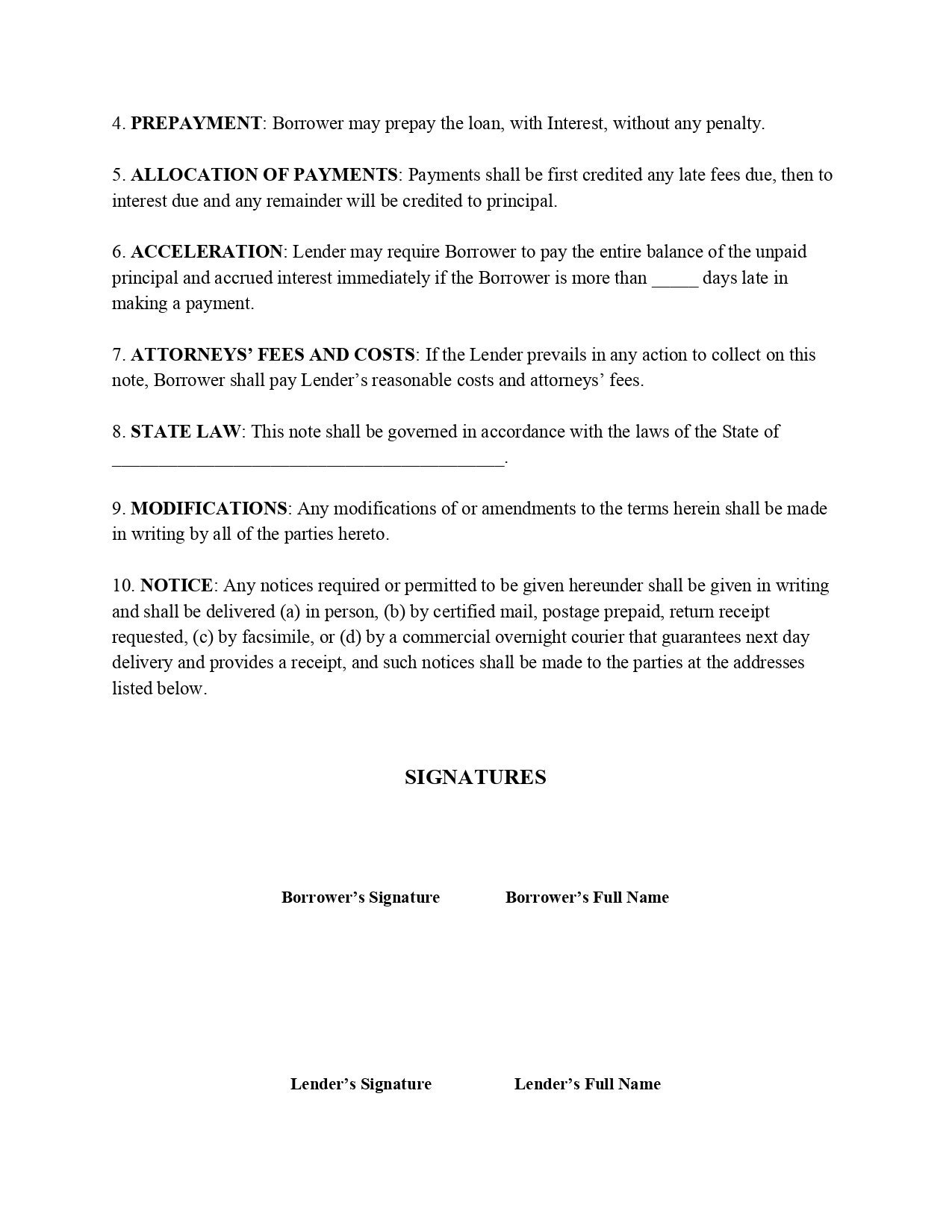 Promissory Note Forms - Promissory Note Templates -PDF and Word Doc ...