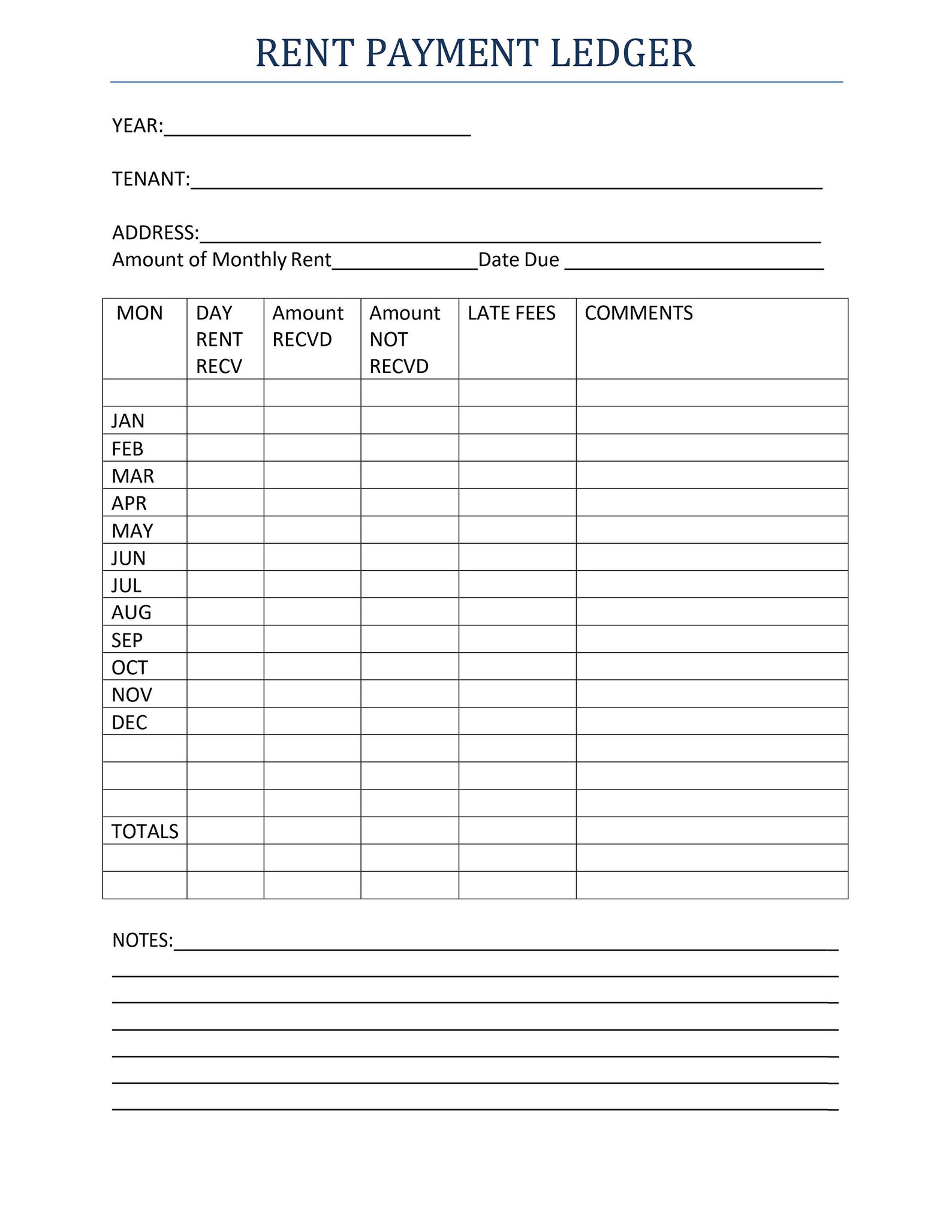 Monthly Yearly Rent Payment Tracker Rental Payments Tracker - Etsy