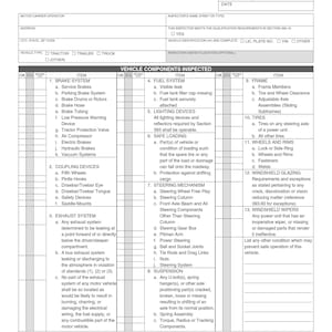 Visual Vehicle Inspection Report - Vehicle Inspection Worksheet ...