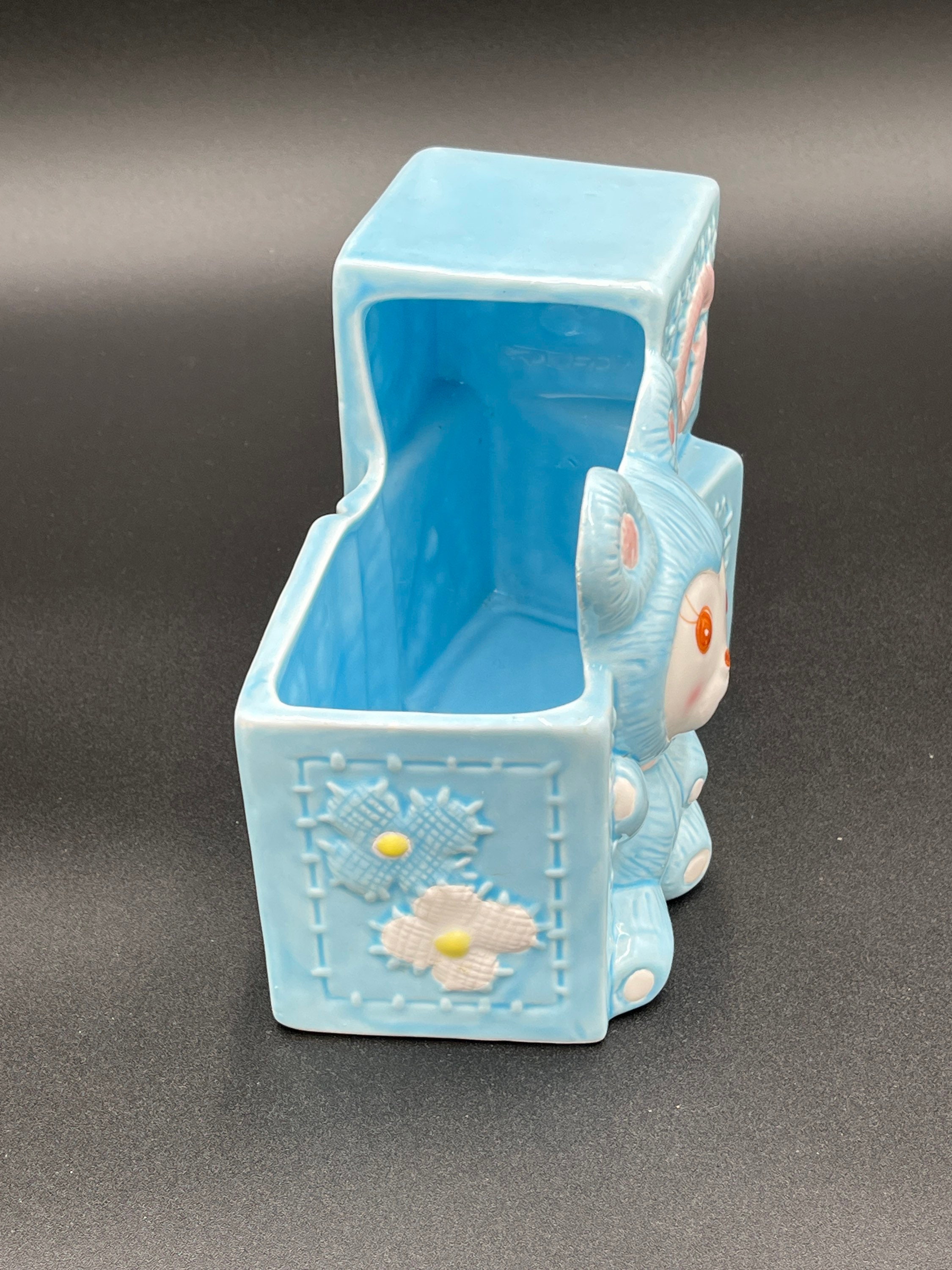 NAPCO Planter Teddy Bear Baby Block Vintage - Etsy