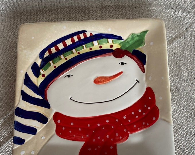 Oneida 8” Square Snowmates Taylor-kerman Snowman Cookie Plate - Etsy