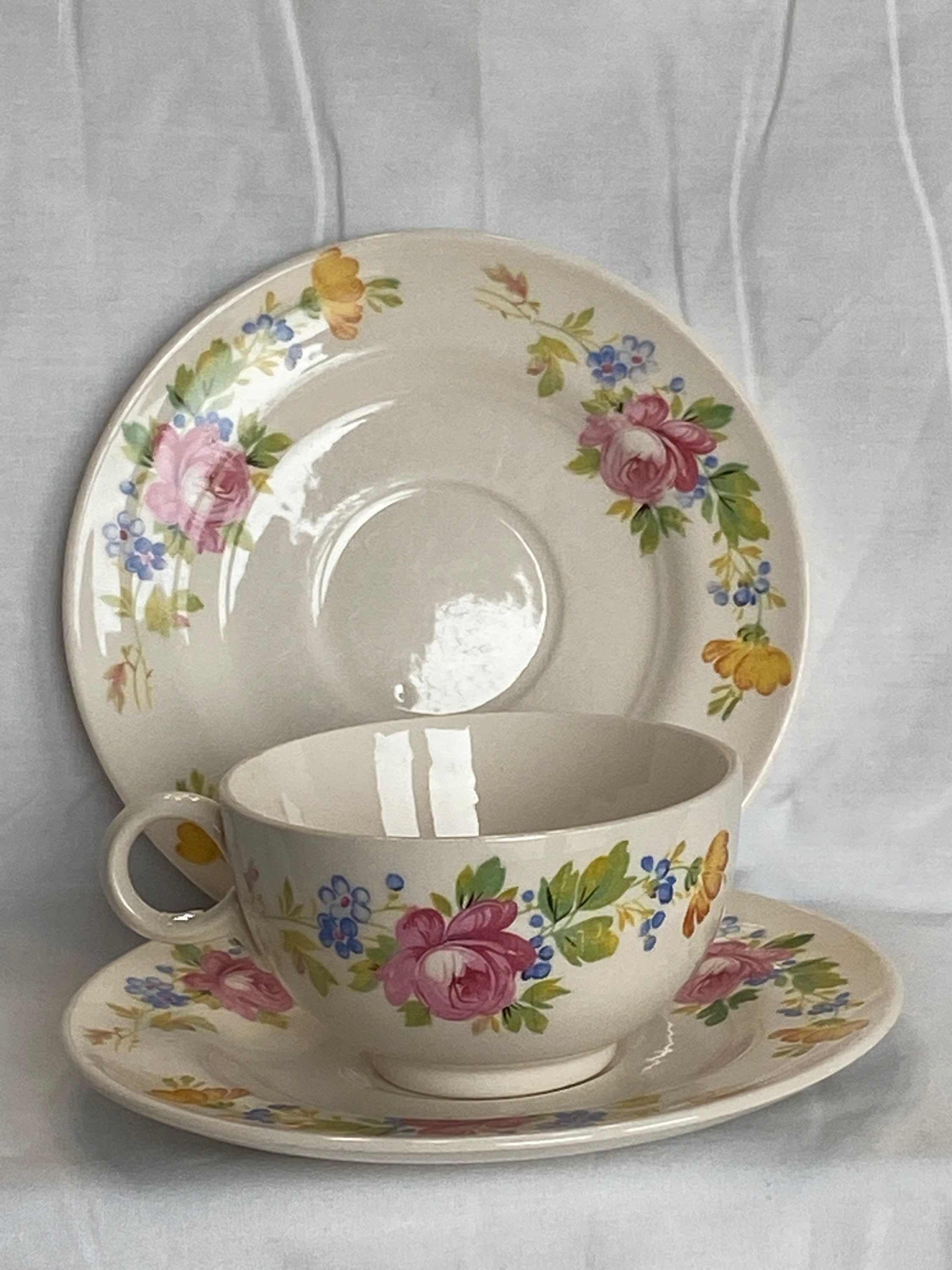 Leigh Ware Rapture Tea Cups With Saucers Vintage Set of Two - Etsy