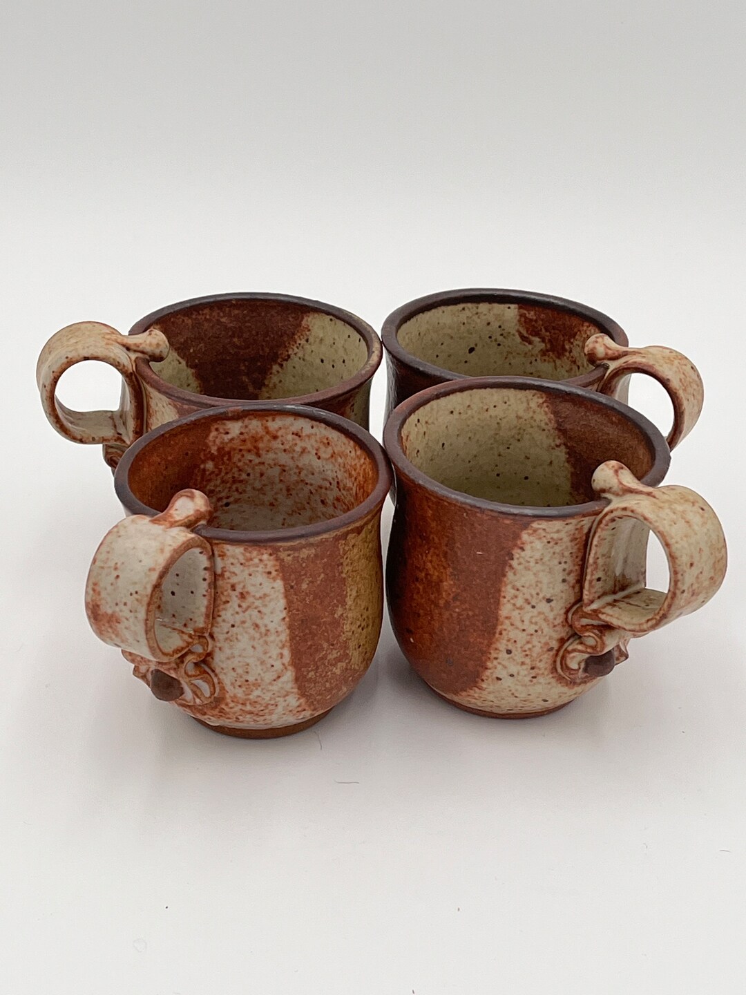Studio Pottery Mugs Set of 4 Unsigned - Etsy