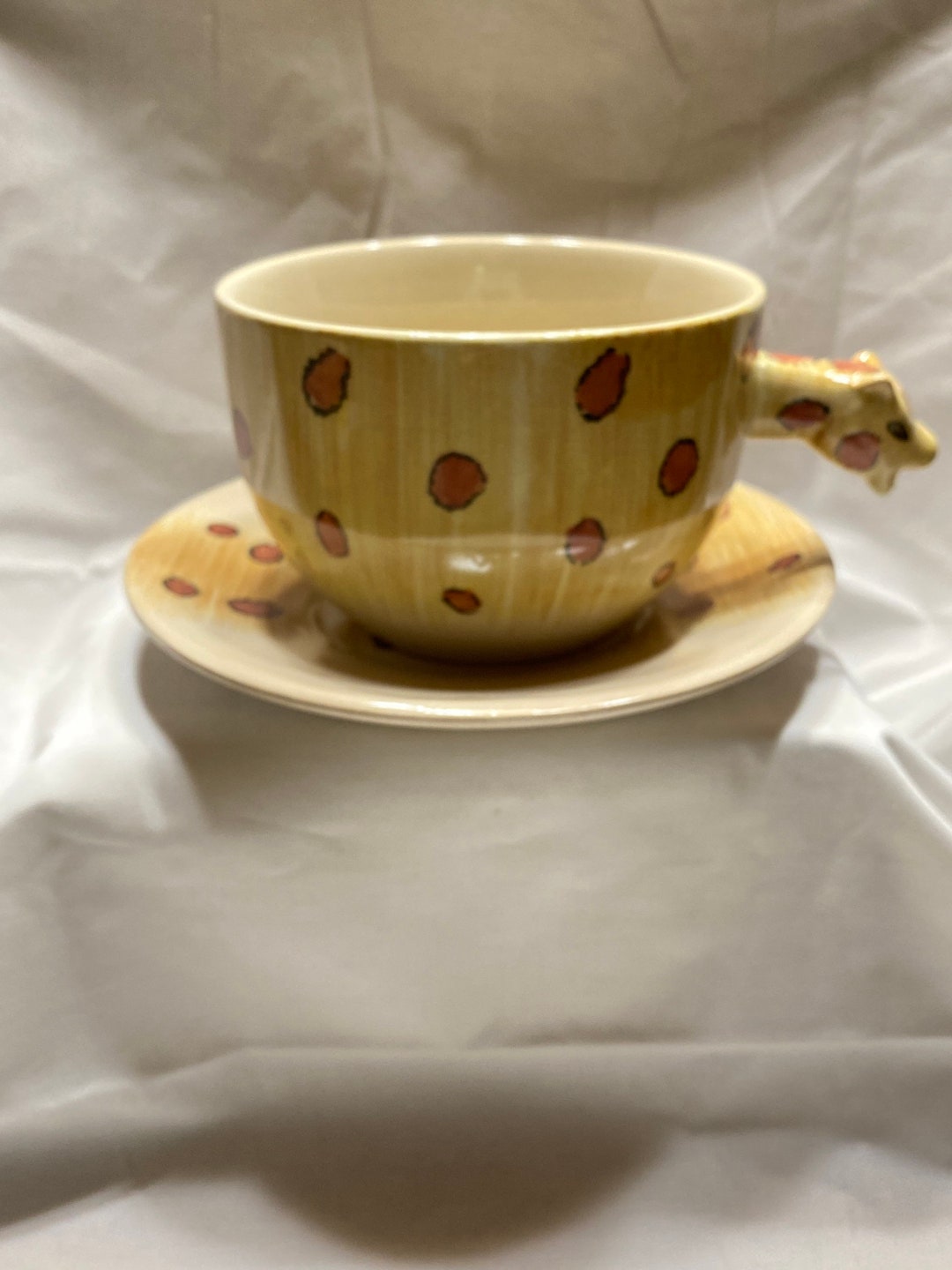 Cheetah Bowl With Saucer Vintage - Etsy