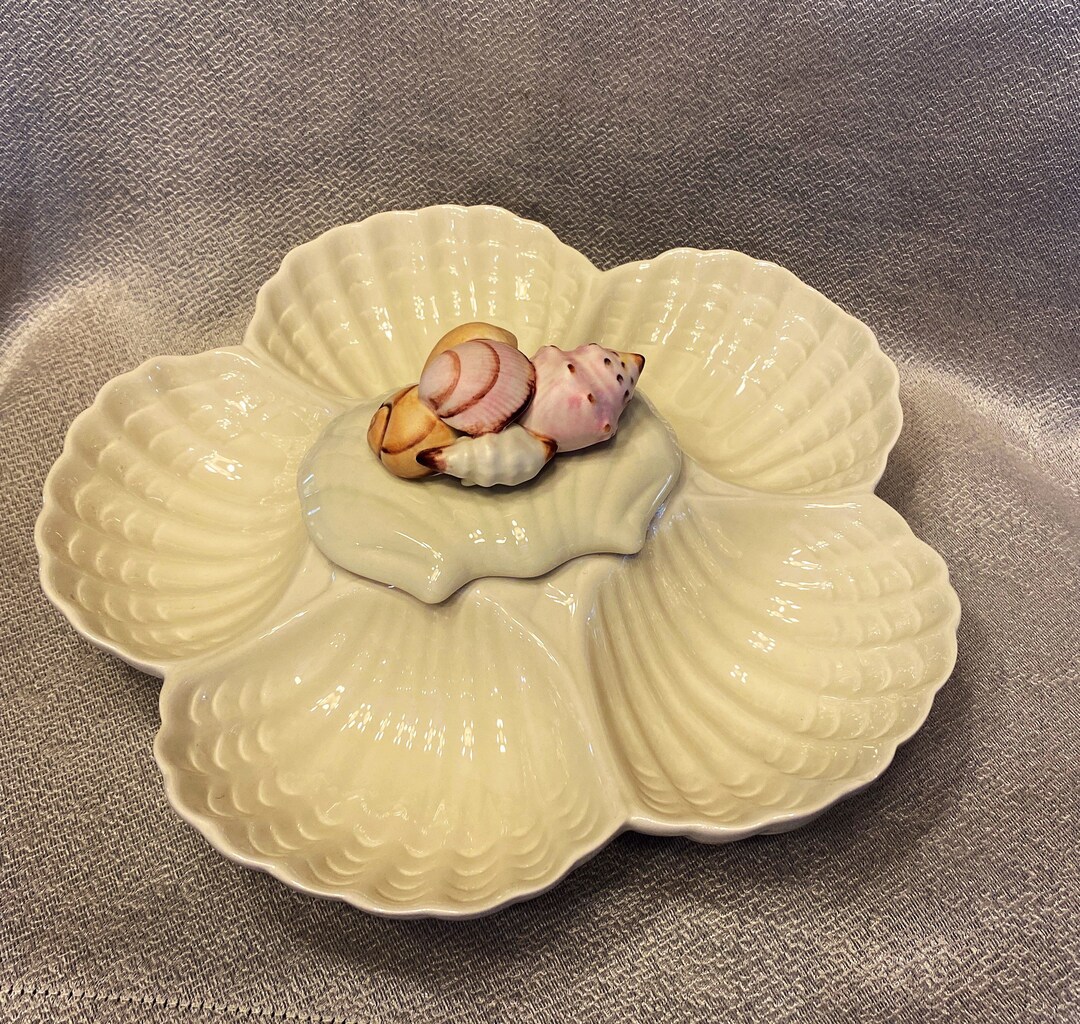 Sea Shell Chip and Dip Tray Mexican Ceramic - Etsy