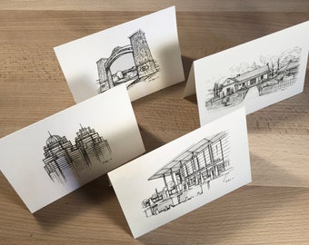 Hand Drawn Notecards - Etsy