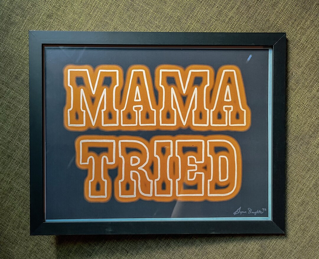FRAMED Neon Mama Tried Western Decor Illustration Art Print, Merle ...