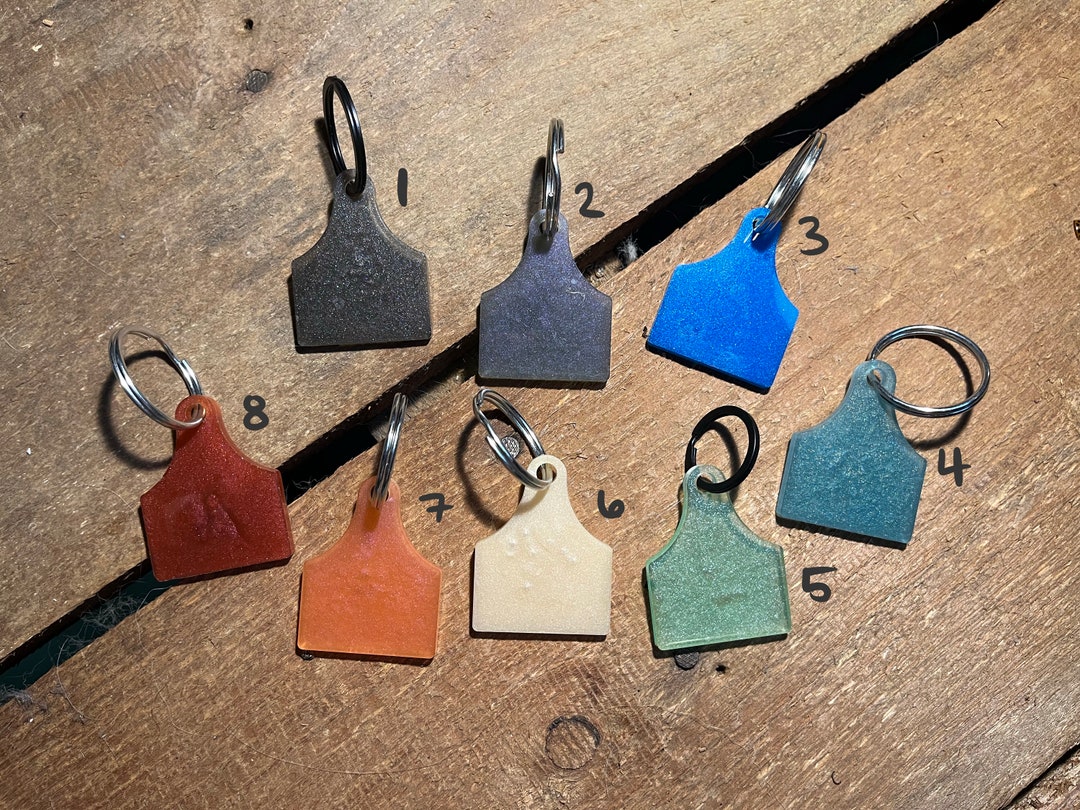 Cattle Tag Cow Ear Tag Keychain - Etsy