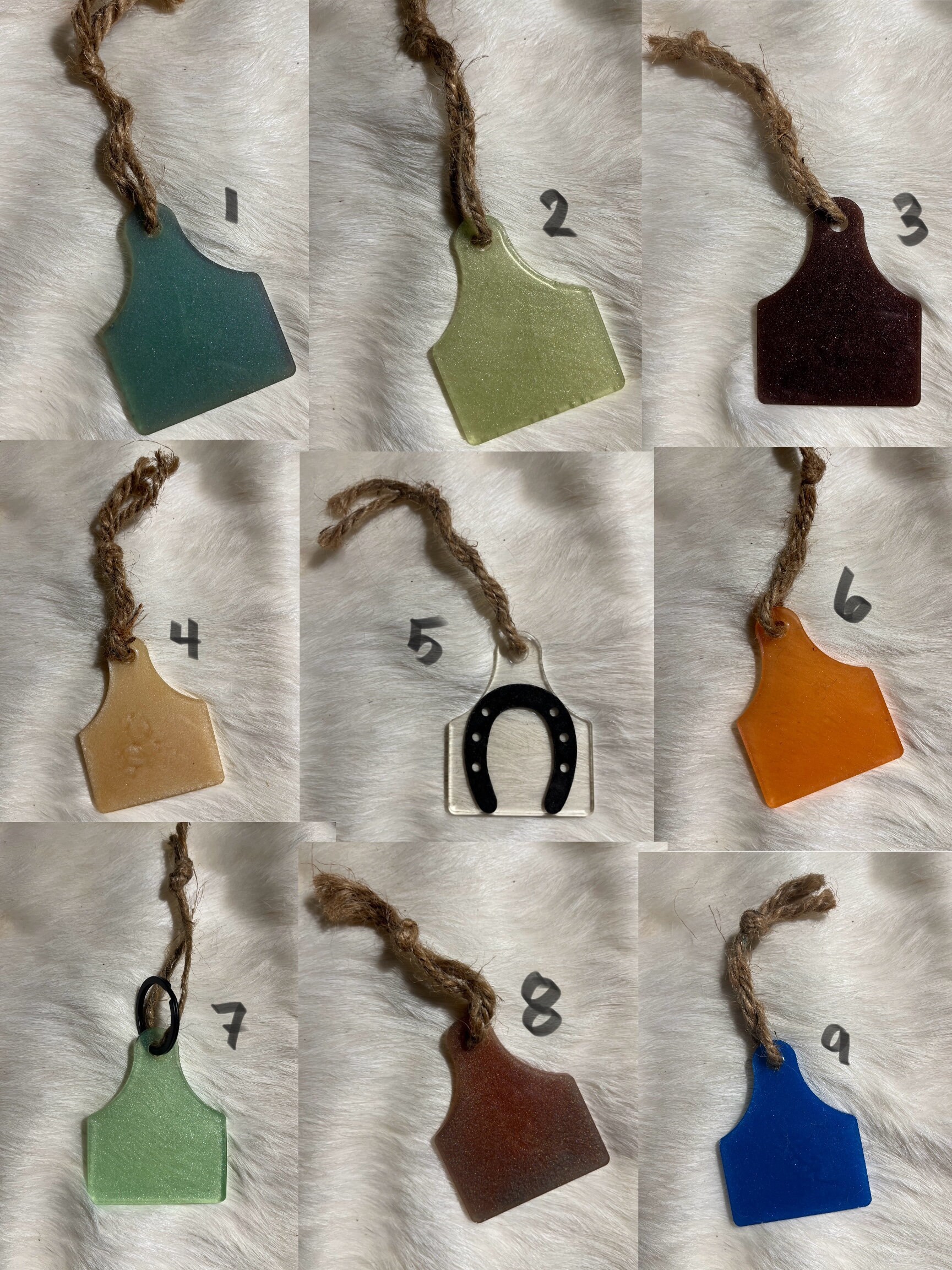 Large Cow Ear Tag Cattle Tag Keychain Rear View Mirror Accessory - Etsy