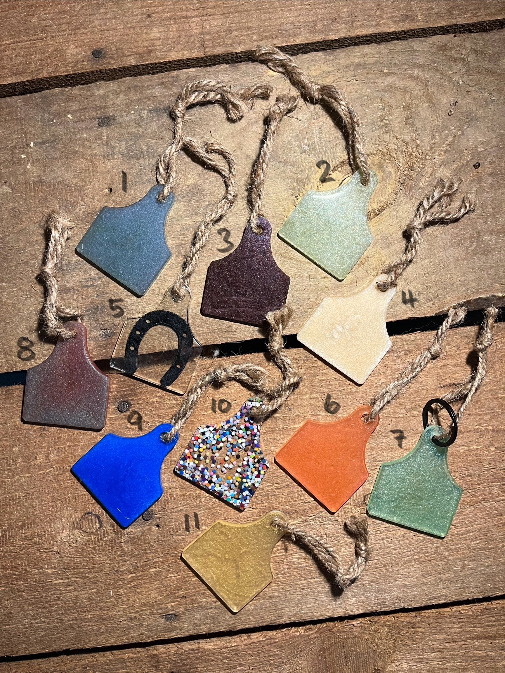 Large Cow Ear Tag Cattle Tag Keychain Rear View Mirror Accessory - Etsy
