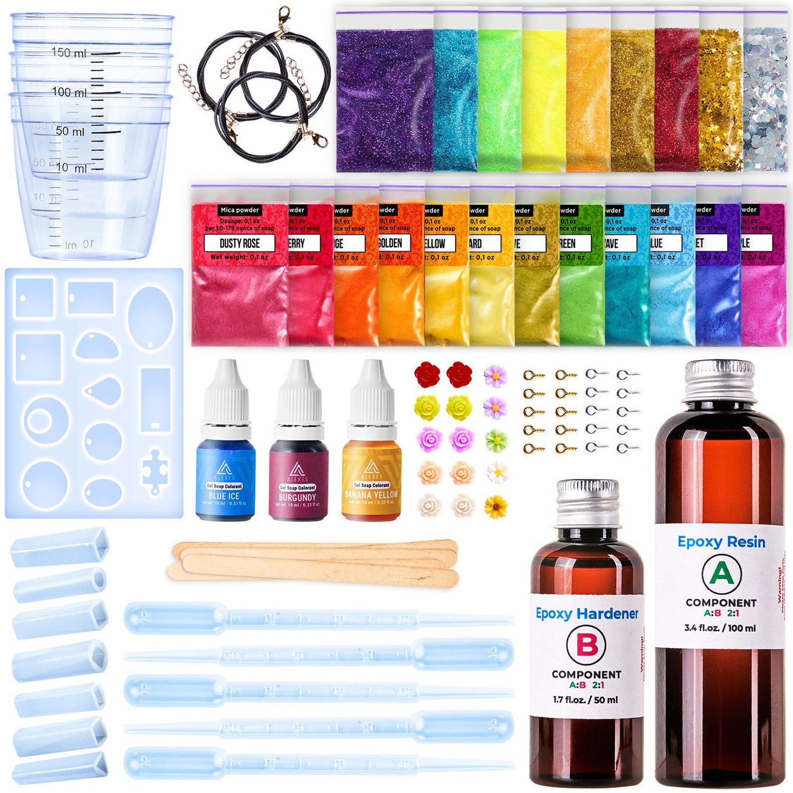 Epoxy Resin Kit Resin Kit For Beginners With Molds Art Etsy