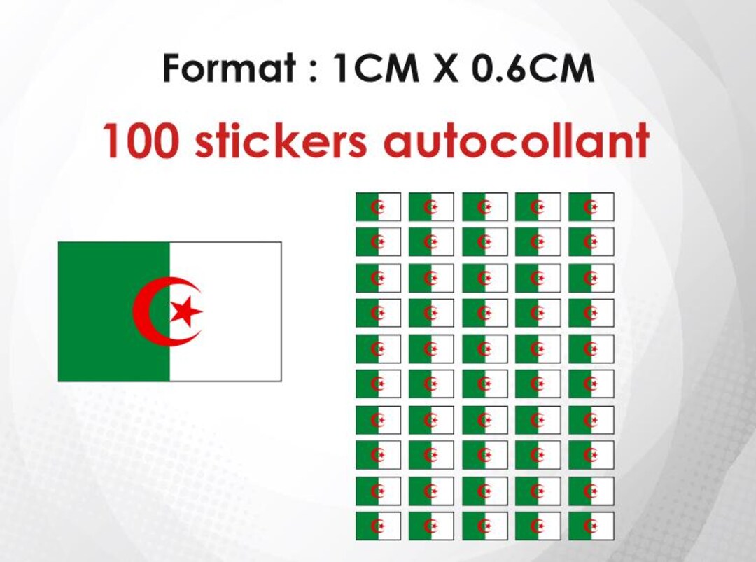 100 ALGERIA Flag Stickers 1CM (or 2CM or 3CM) - Etsy
