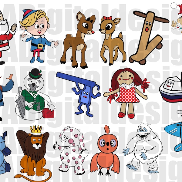 Rudolphs the Red Nosed Reindeer Clipart - Etsy