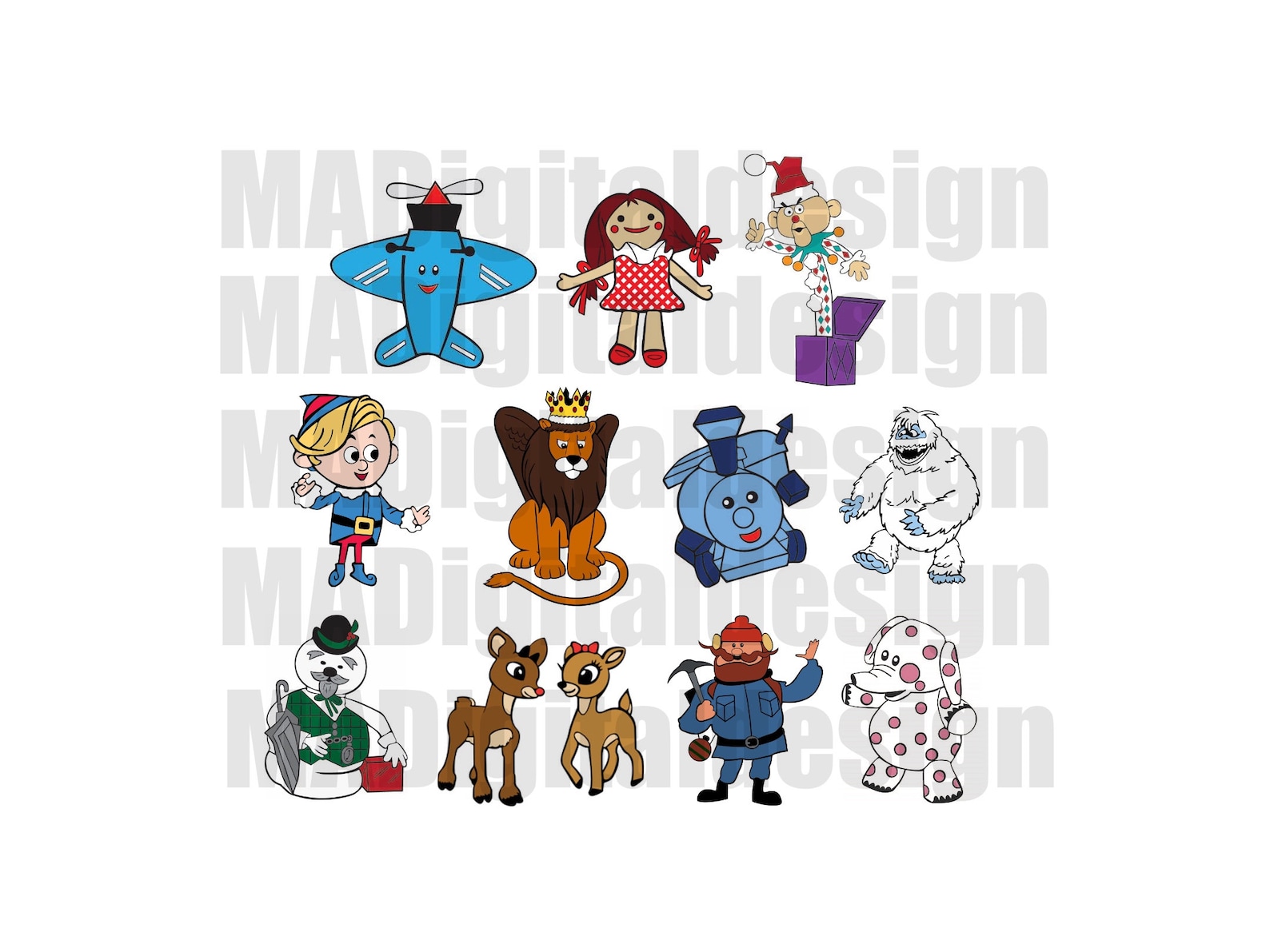 Rudolph 11 Image Bundle - Rudolph & Clarice, Abominable, Yukon, Hermey ...