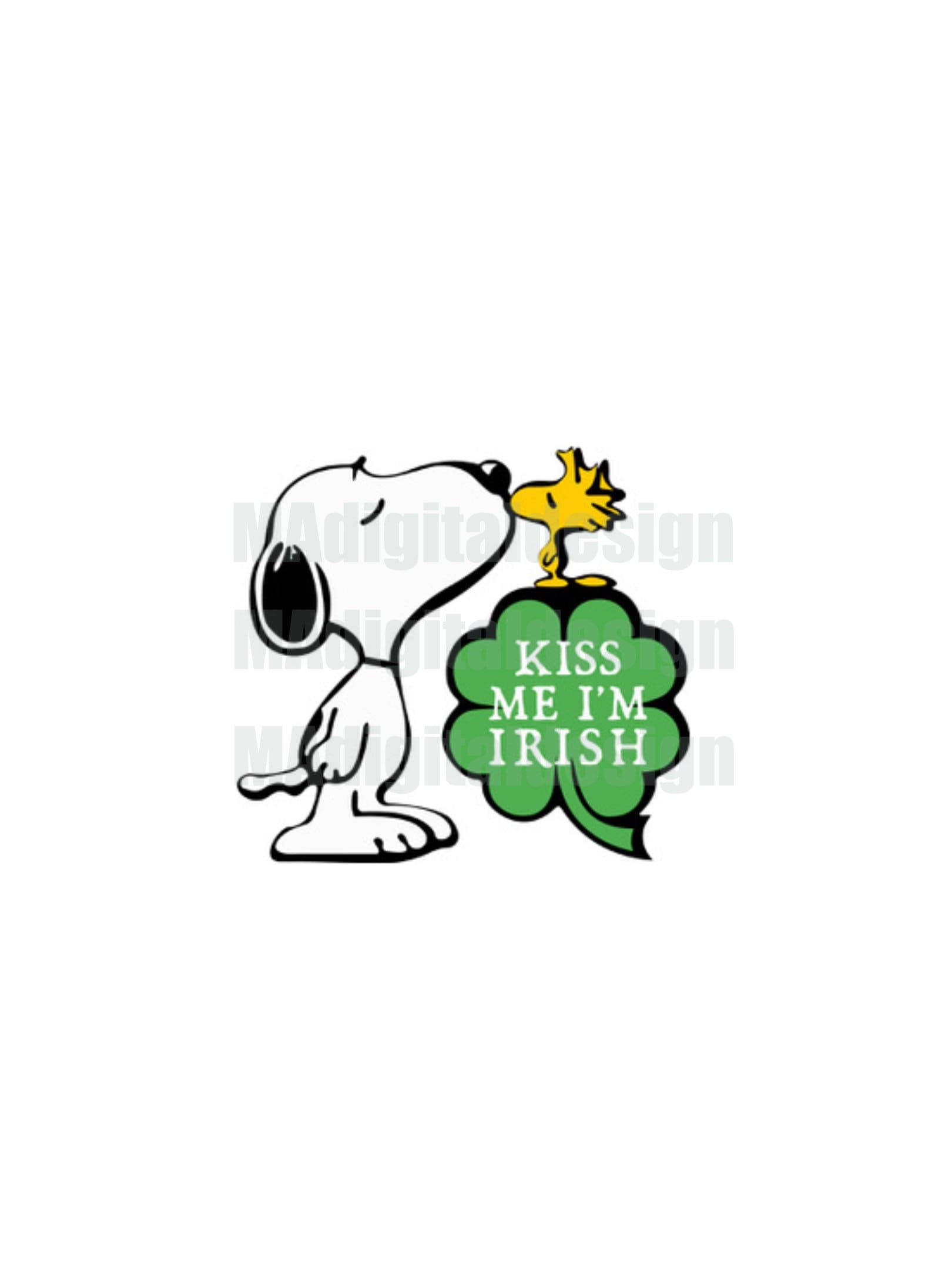 Snoopy and Woodstock Kiss Me I'm Irish St Patrick's - Etsy