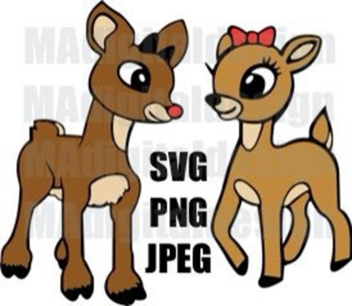 Rudolph the Red Nosed Reindeer and Clarice Digital Cut File Svg, Png ...