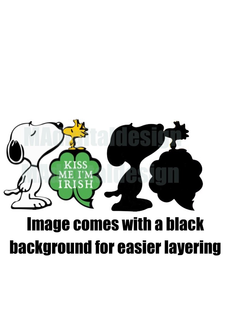 Snoopy and Woodstock Kiss Me I'm Irish St Patrick's | Etsy