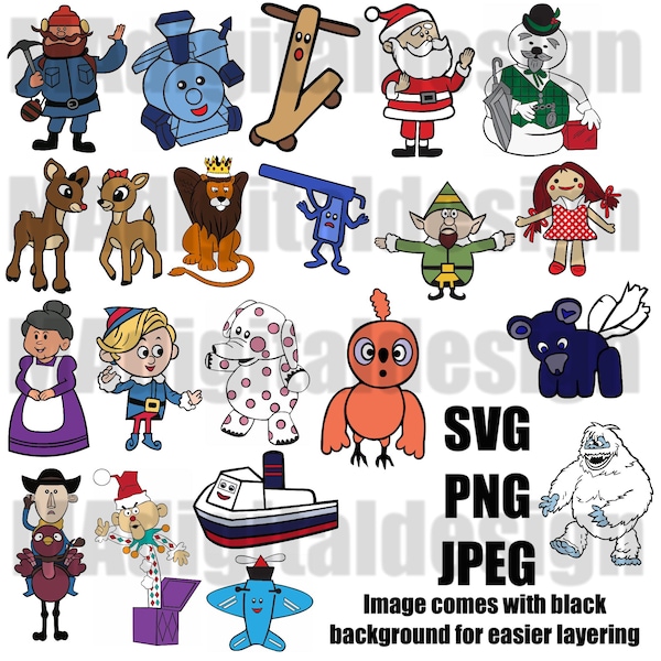 Rudolph Characters Clip Art - Etsy