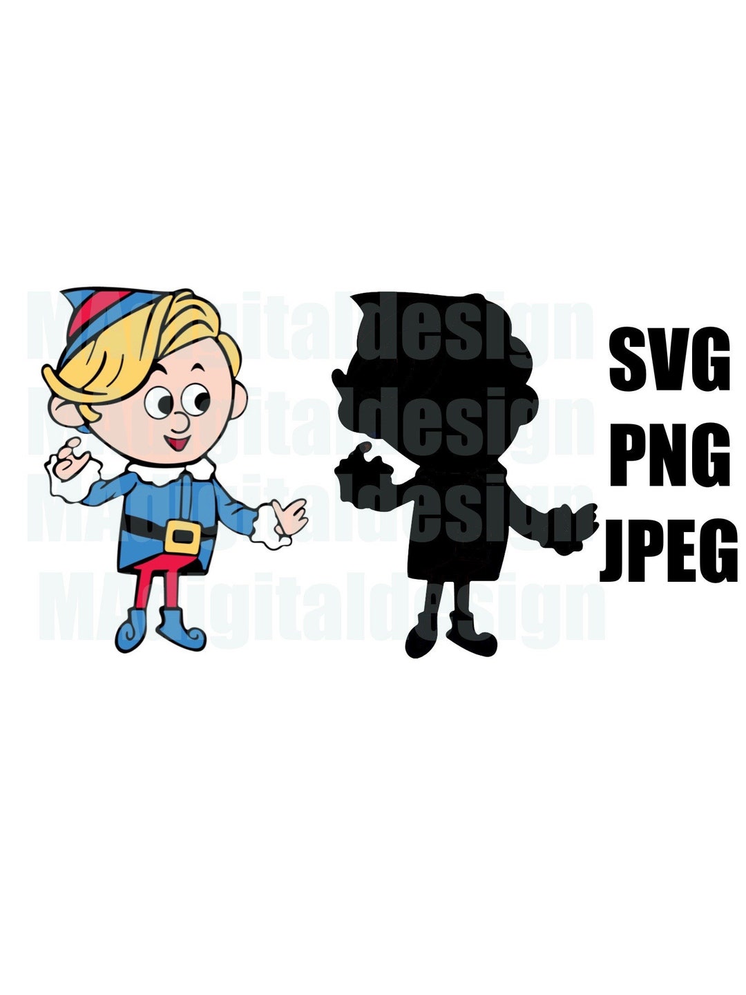 Hermey the Elf From Rudolph the Red Nosed Reindeer Digital Cut File Svg ...