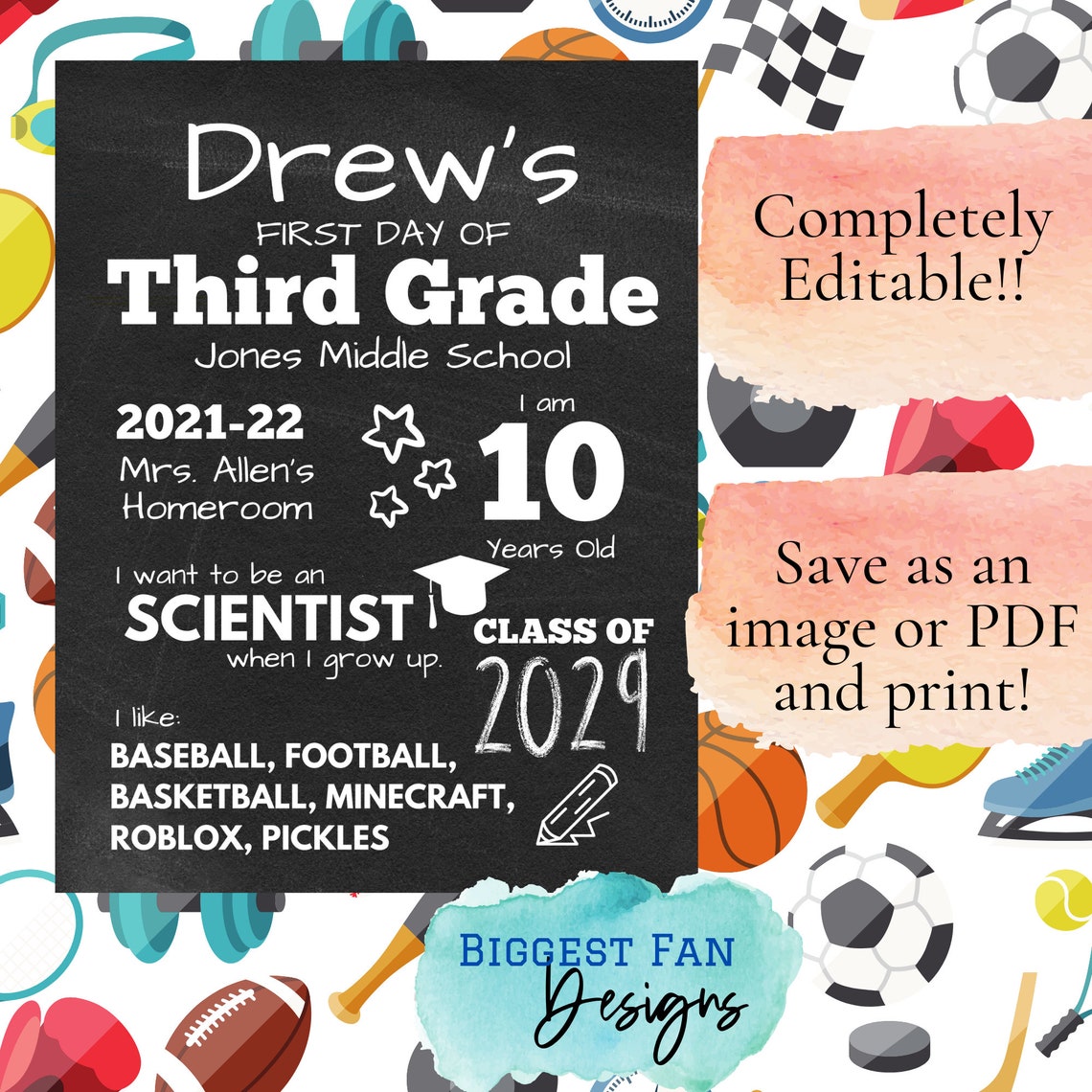 Editable Back to School Sign Template Chalkboard Back to - Etsy