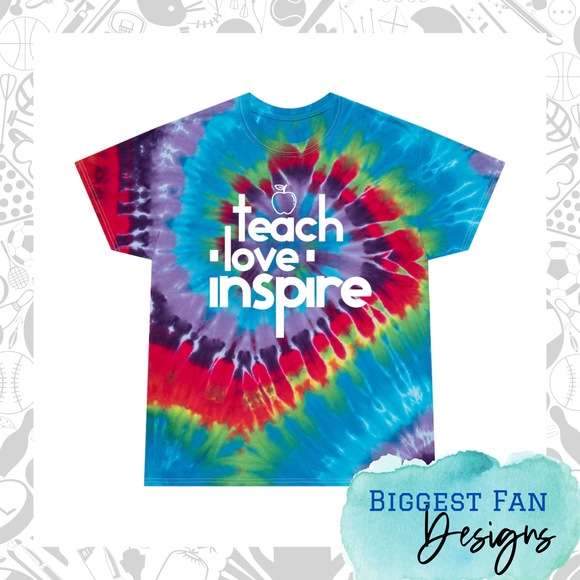 Tie Dye Teach Love Inspire Shirt Tie Dye Shirts for Teacher - Etsy UK