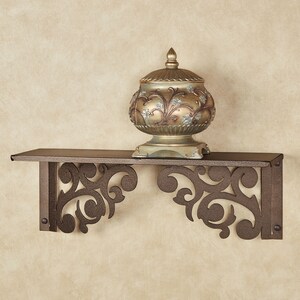 Noble Scrolls Metal Wall Shelf | Indoor Outdoor | 4 Finishes | Rustic ...