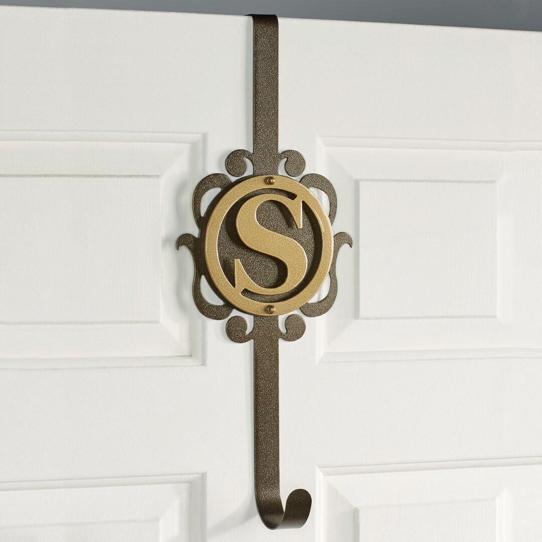 Overture Metal Over the Door Wreath Hanger With Custom Monogram ...