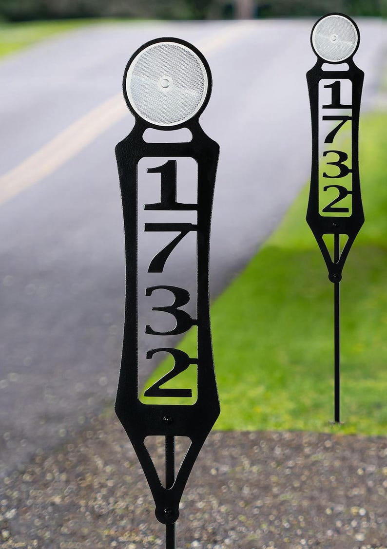 Pathways Custom Address House Number Reflective Stakes 2-pc Set | Steel ...
