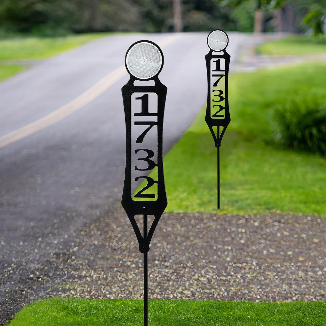 Pathways Custom Address Sign Reflective Driveway Marker Stake Set of ...