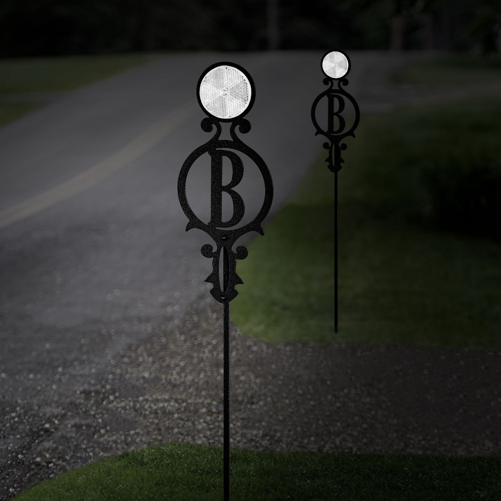 Pathways Reflective Driveway Marker Stake Set of Two Custom Monogram or ...