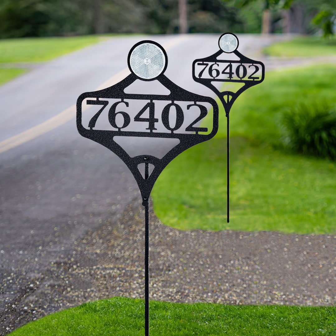 Pathways Custom Address Sign Reflective Driveway Marker Stake Set of ...