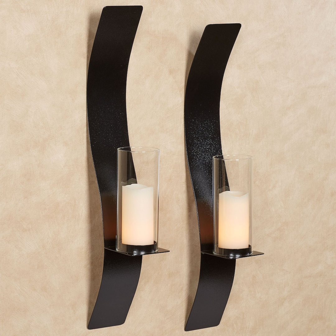 Sinuous Steel Wall Sconce Pair | Set of Two | Modern Curved ...
