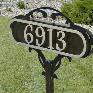Paris Double Sided Address Yard Stake Sign | 1-5 House Numbers ...