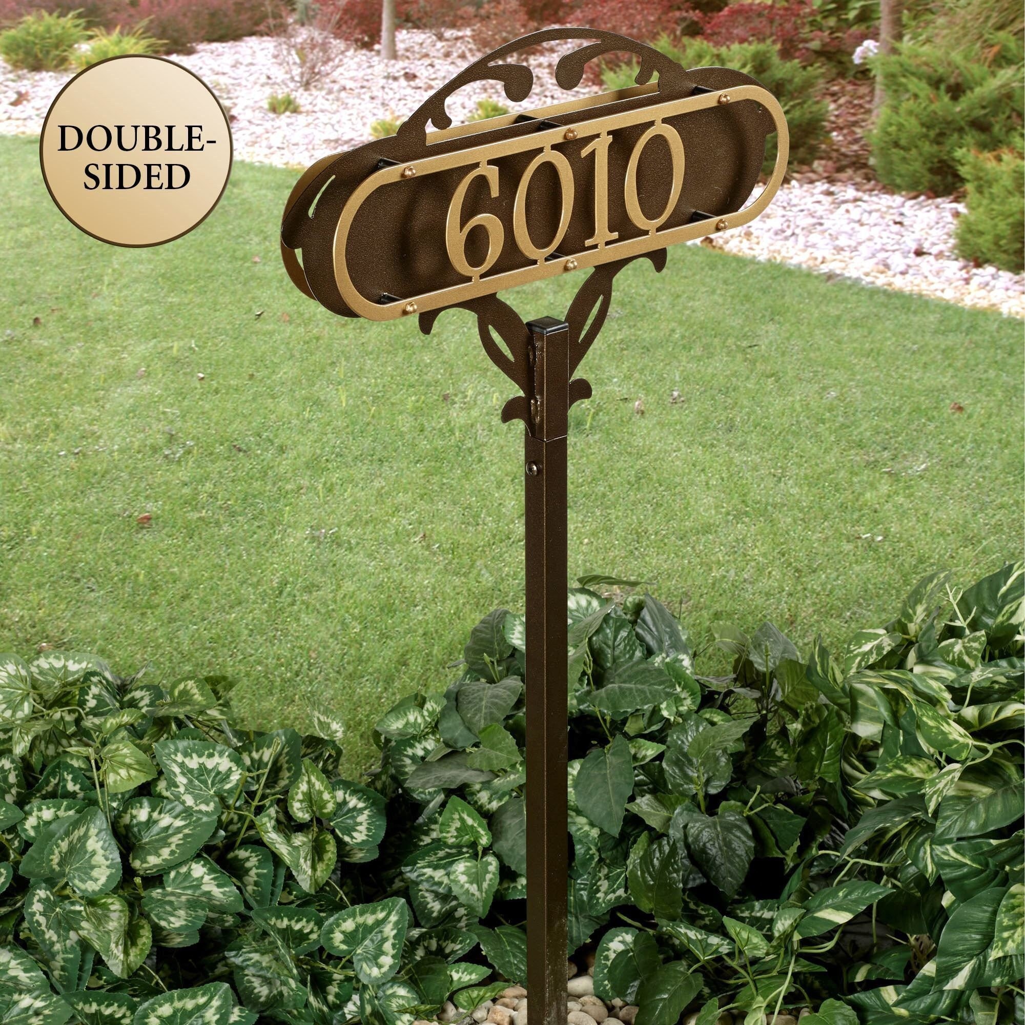Paris Double Sided Address Yard Stake Sign | 1-5 House Numbers ...