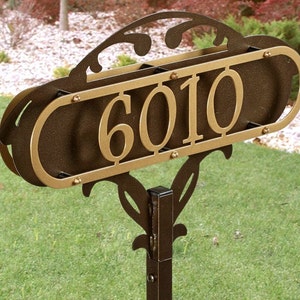 Paris Double Sided Address Yard Stake Sign | 1-5 House Numbers ...
