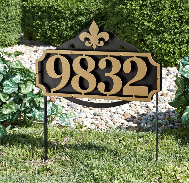 La Casa House Number Metal Staked Yard Sign 5 Designs Personalized ...