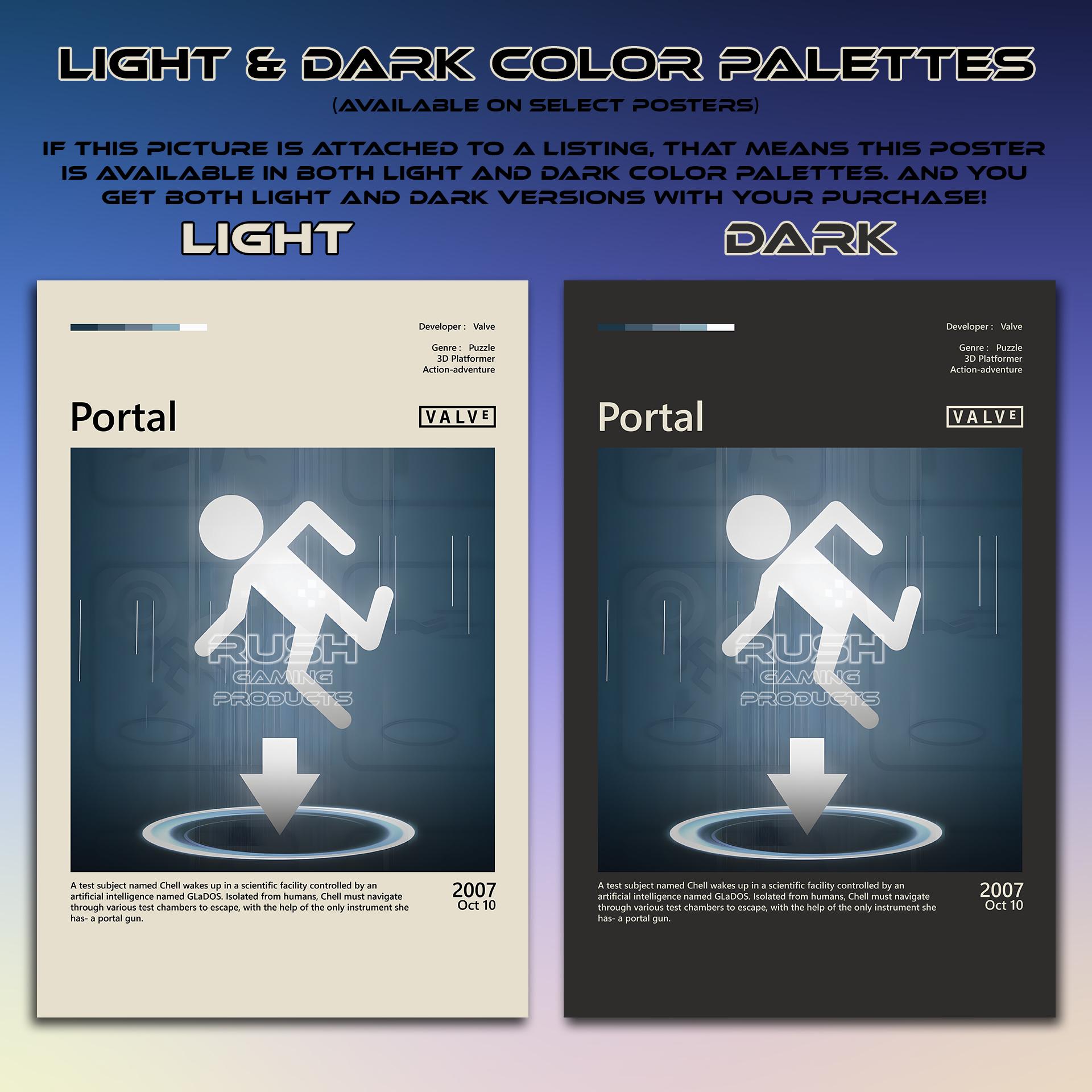 Portal Poster, Gaming Decor, Video Game Art, Gaming Room Poster | 2:3 ...