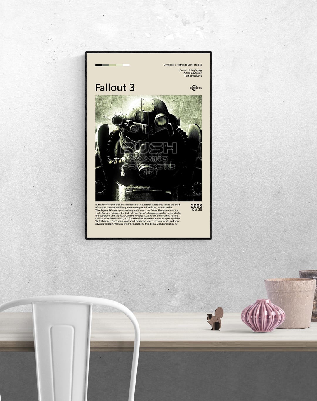 Fallout 3 Poster, Gaming Decor, Video Game Art, Gaming Room Poster 2:3 ...