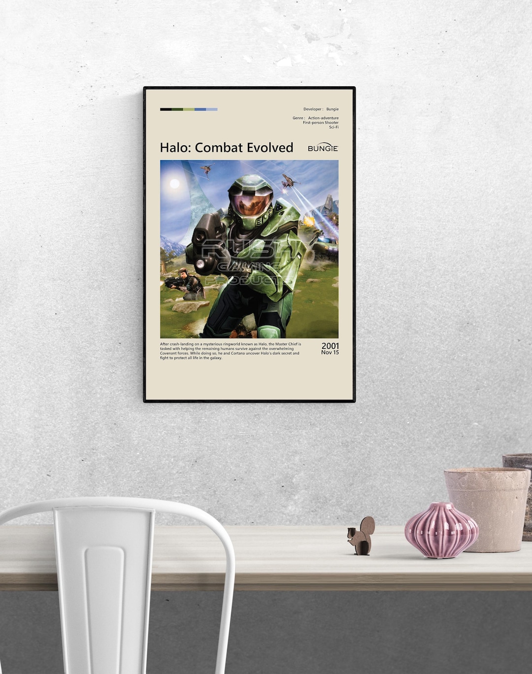 Halo Combat Evolved Poster, Gaming Decor, Video Game Art, Gaming Room ...