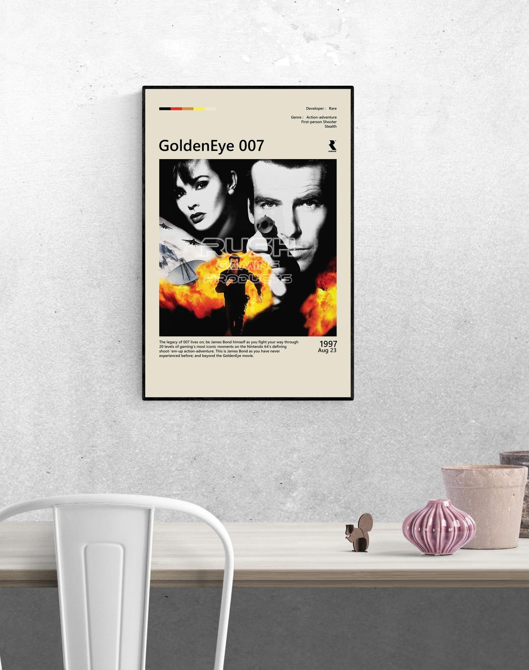 Goldeneye 007 Poster, Gaming Decor, Video Game Art, Gaming Room Poster ...