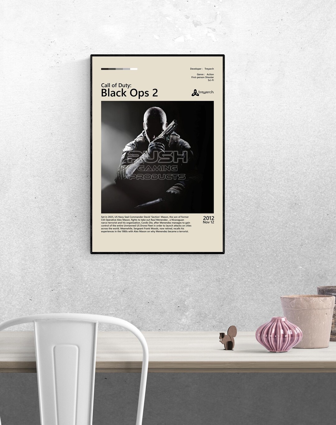 Black Ops 2 Poster, Gaming Decor, Video Game Art, Gaming Room Poster ...