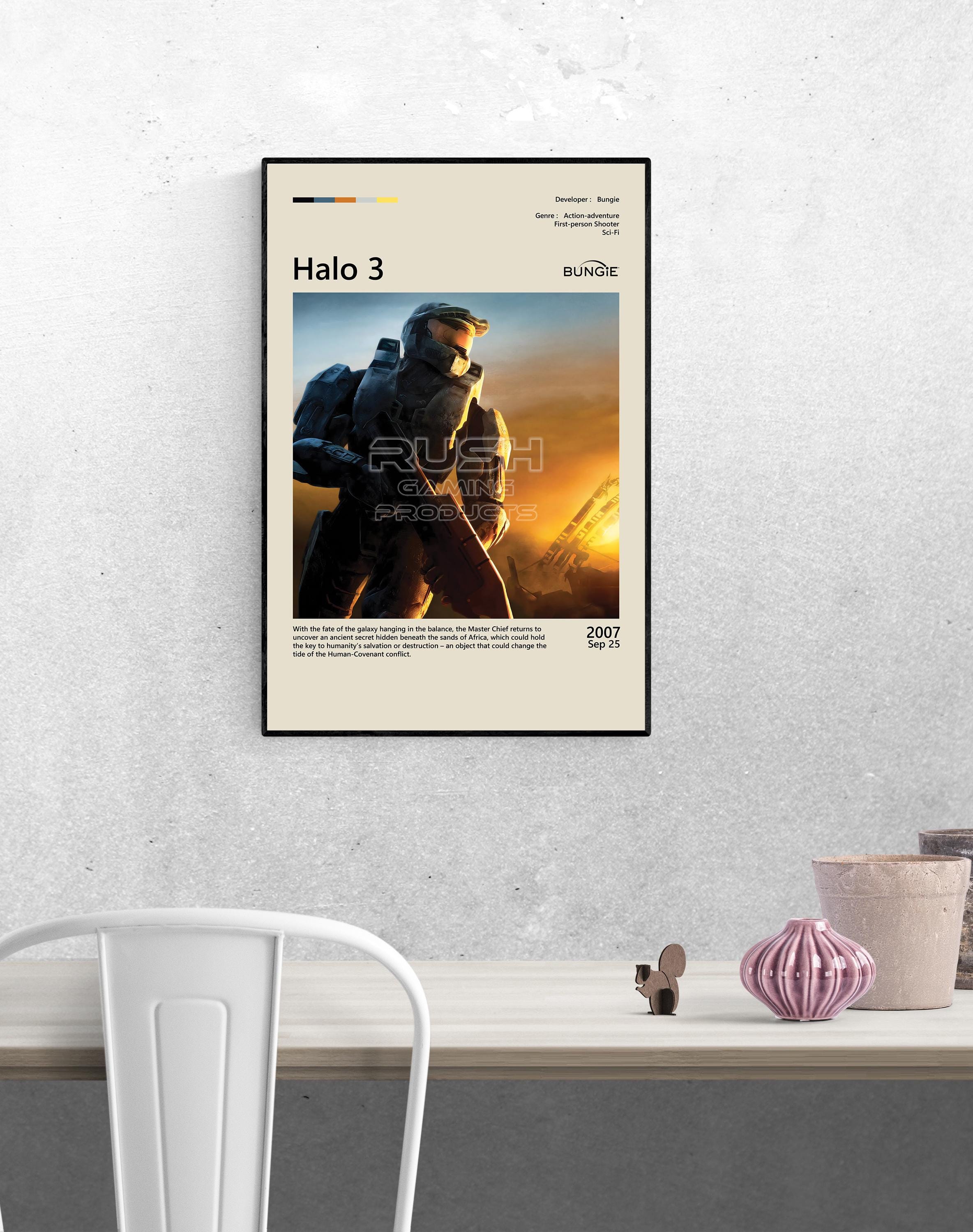 Halo 3 Poster, Gaming Decor, Video Game Art, Gaming Room Poster | 2:3 ...