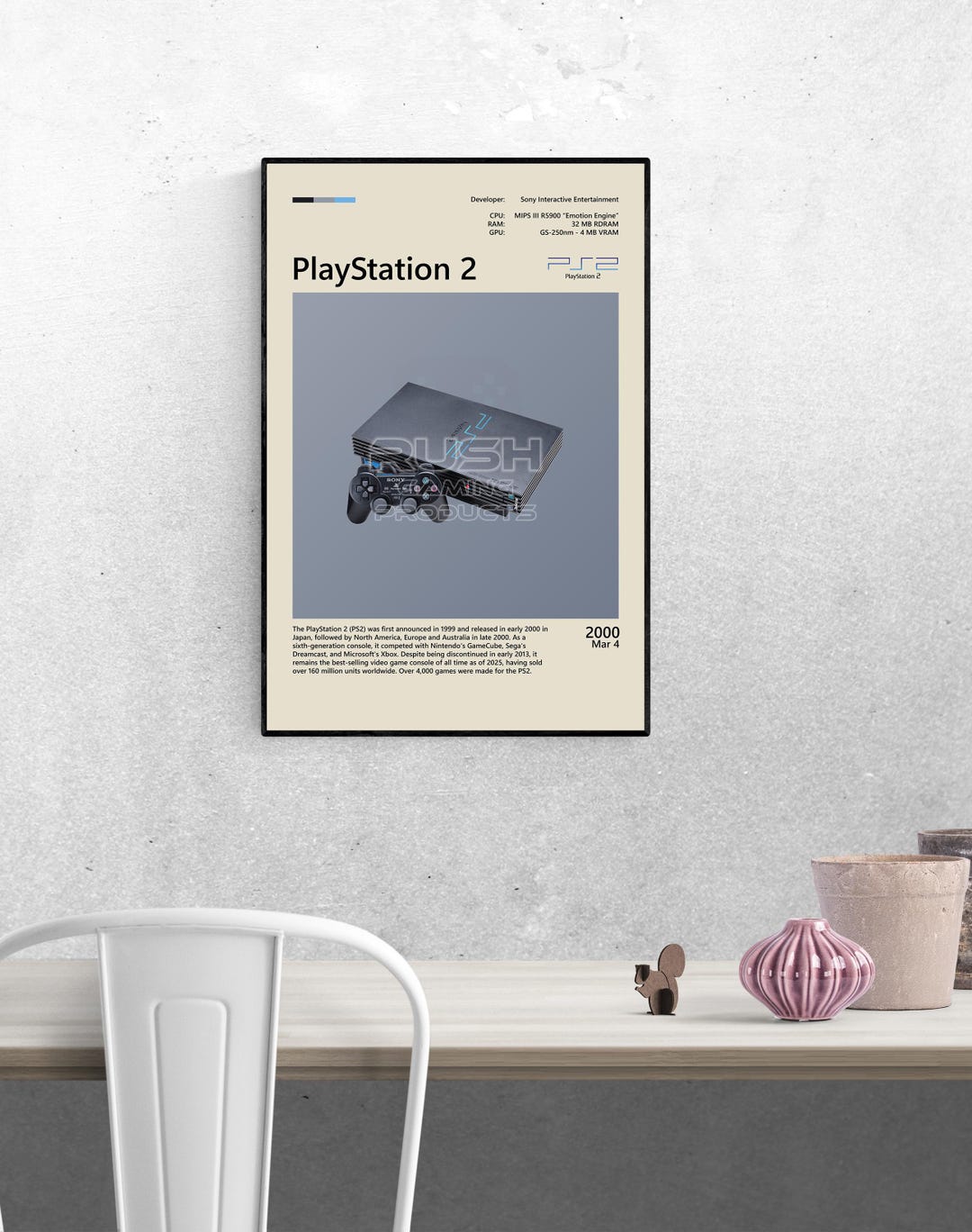 Playstation 2 Poster, Gaming Decor, Video Game Art, Gaming Room Poster ...