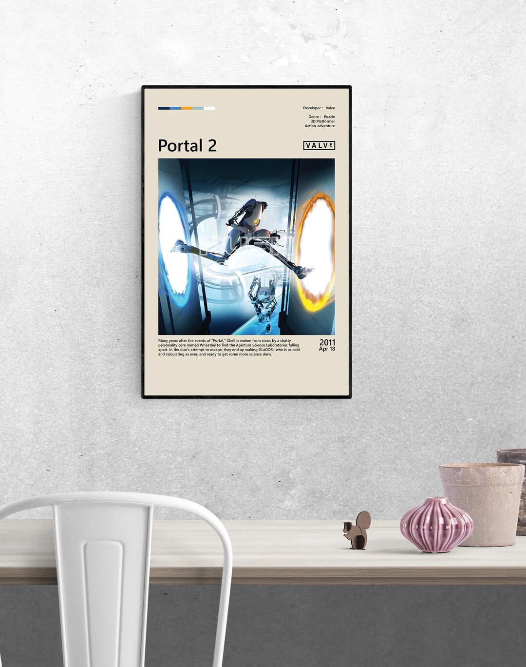 Portal 2 Poster, Gaming Decor, Video Game Art, Gaming Room Poster | 2:3 ...